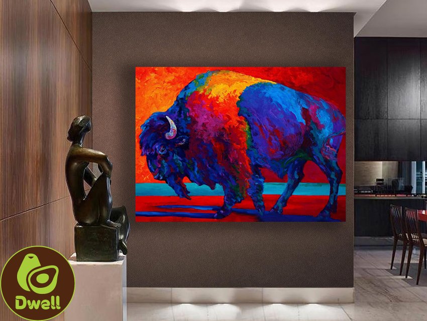 Abstract Bison by Marion Rose Canvas Print, Bison Wall Art, - Inspire ...