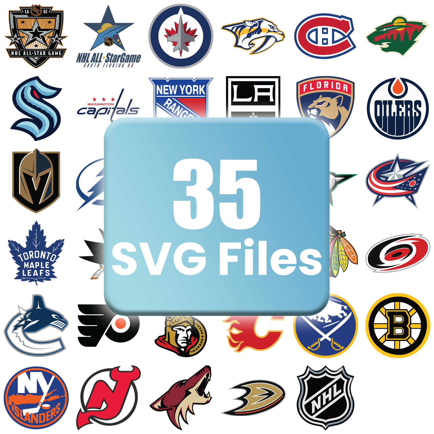 35 Designs NHL Team Logo SVG Bundle | Inspire Uplift