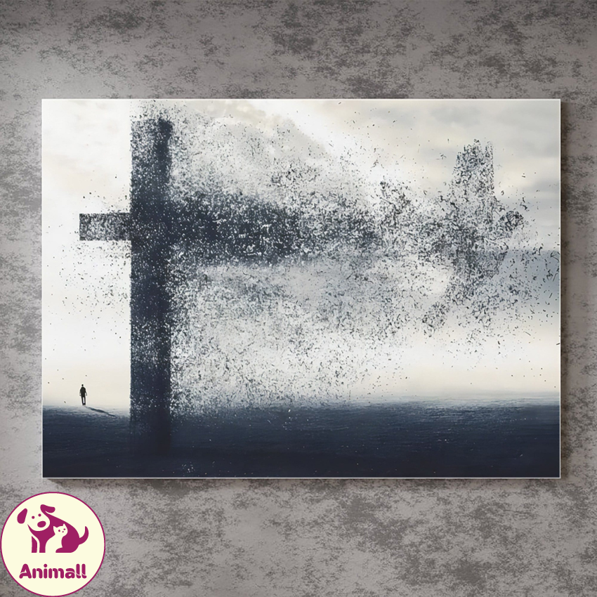 Cross Dove Poster, Inspirational Christian Art, Symbol Of Fa - Inspire ...