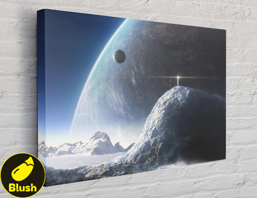 Life in Space at the Outside Earth Canvas, Canvas Wall Art C - Inspire ...