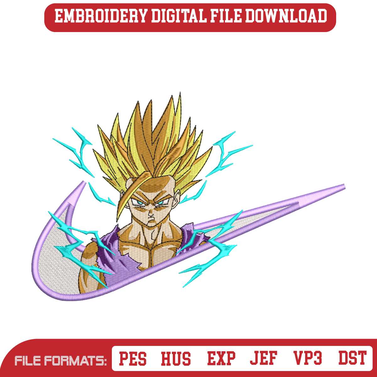 GOHAN SUPER SAIYAN Nike Logo Embroidery Digitizing Dragon Ba | Inspire ...