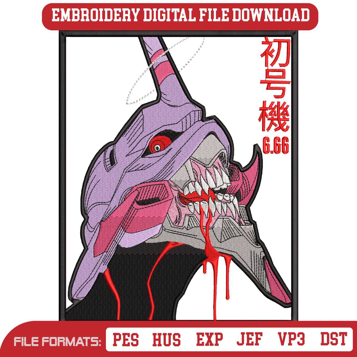 EVA 01 RENDER Embroidery Design Neon Genesis Evangelion Embr | Inspire ...