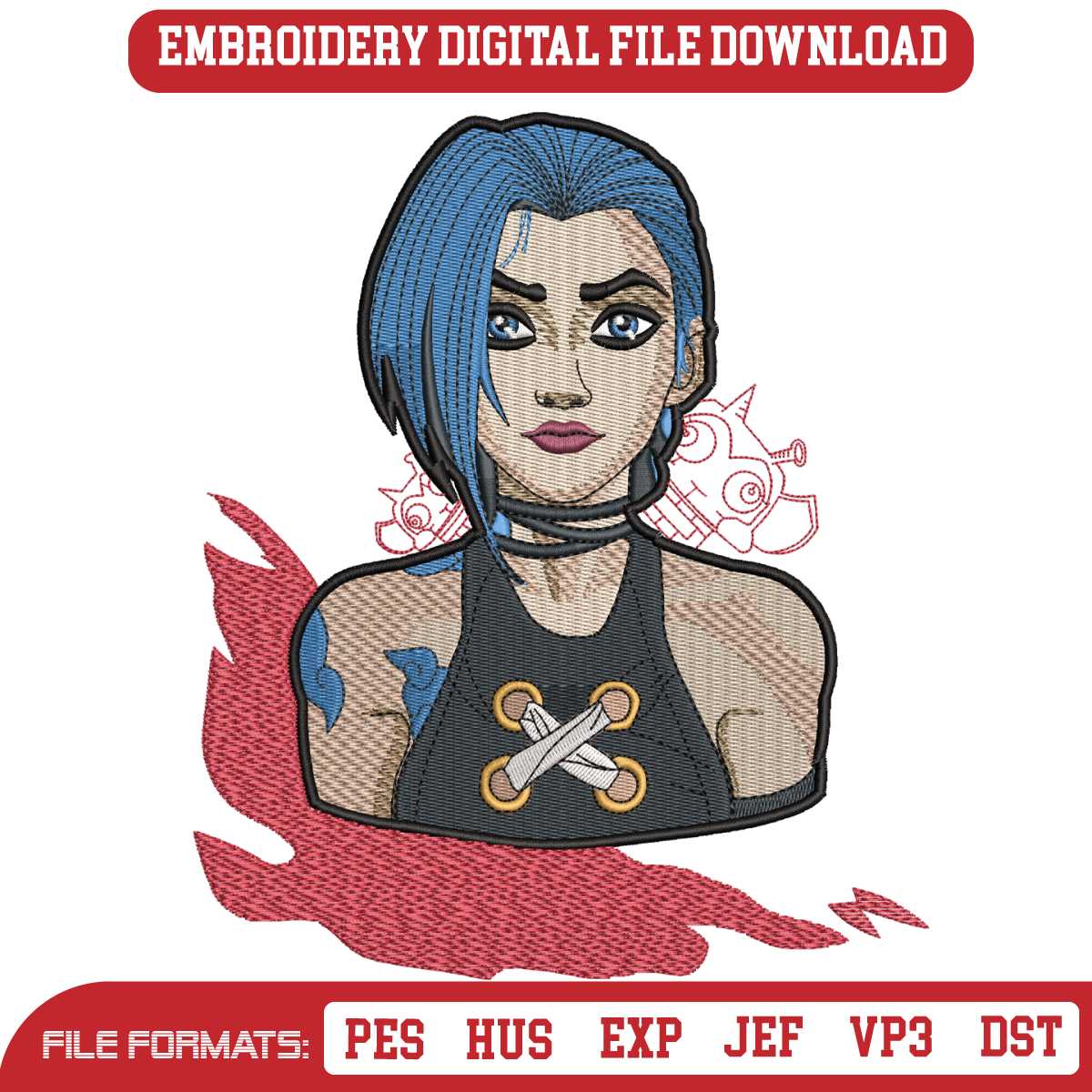 JINX ARCANE Embroidery Design League Of Legends Embroidery F | Inspire ...