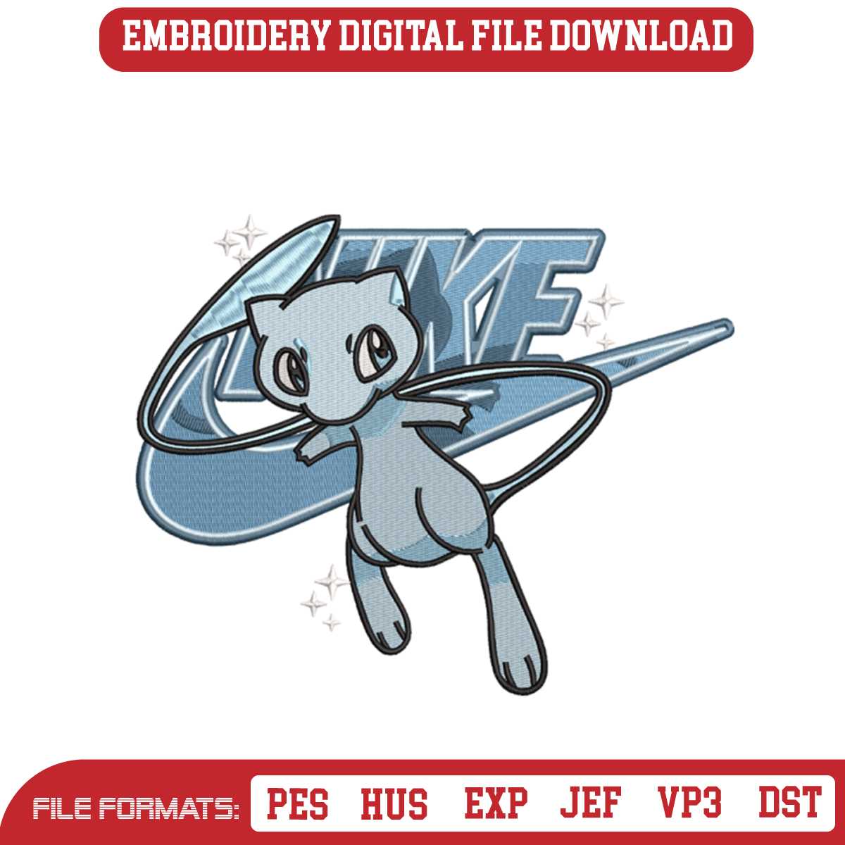 Mew Pokemon Anime Nike Logo Embroidery Design Download | Inspire Uplift