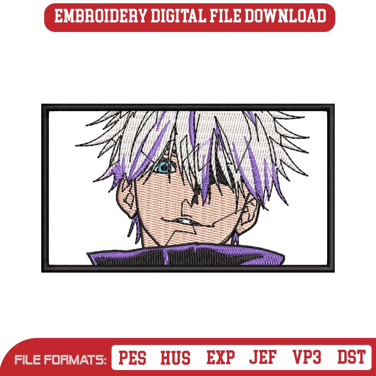 Gojo Satoru Embroidery Design Jujutsu Kaisen Anime Embroider | Inspire ...