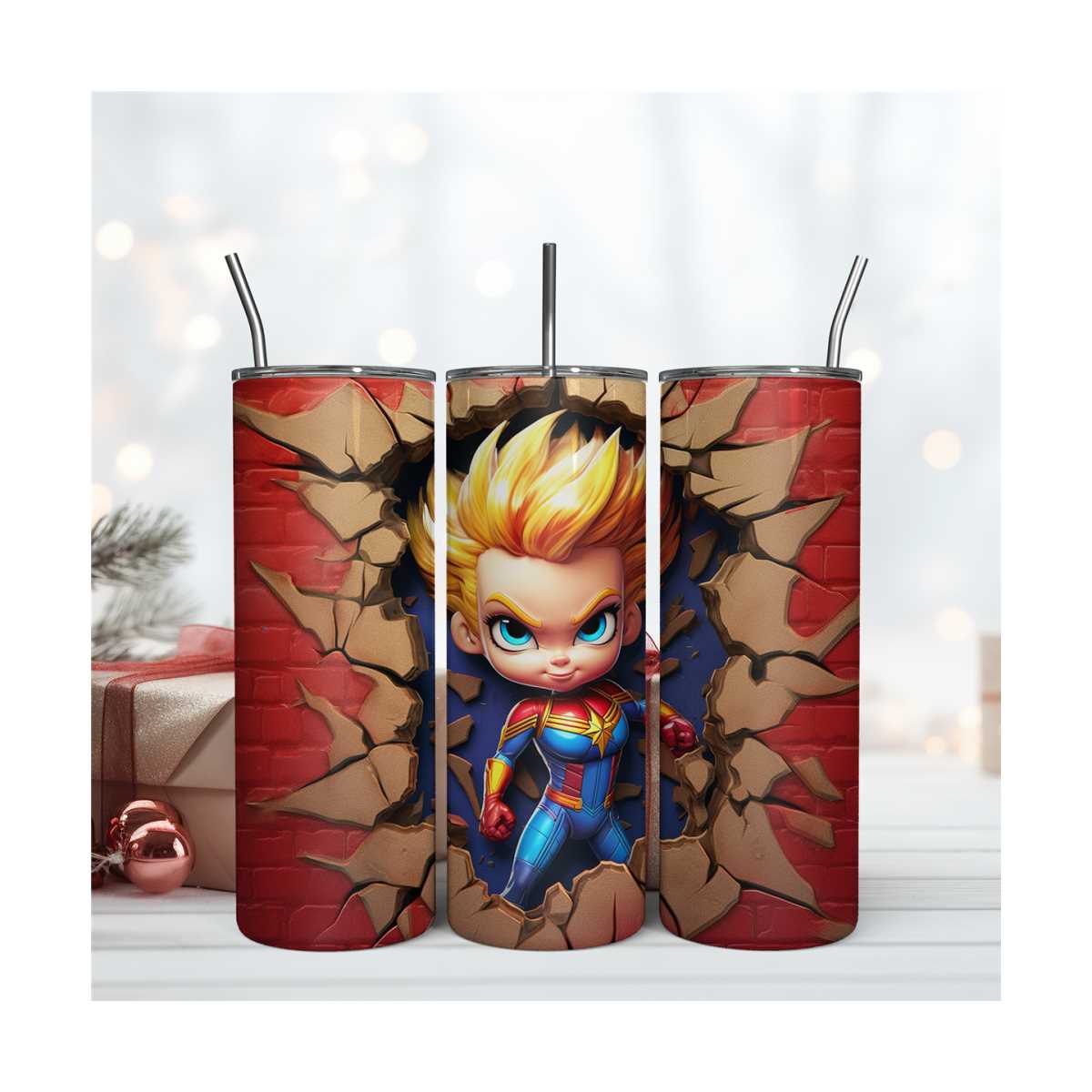 3D Inflated Flash Chibi Crack Wall Tumbler, Flash 3D Tumbler - Inspire ...