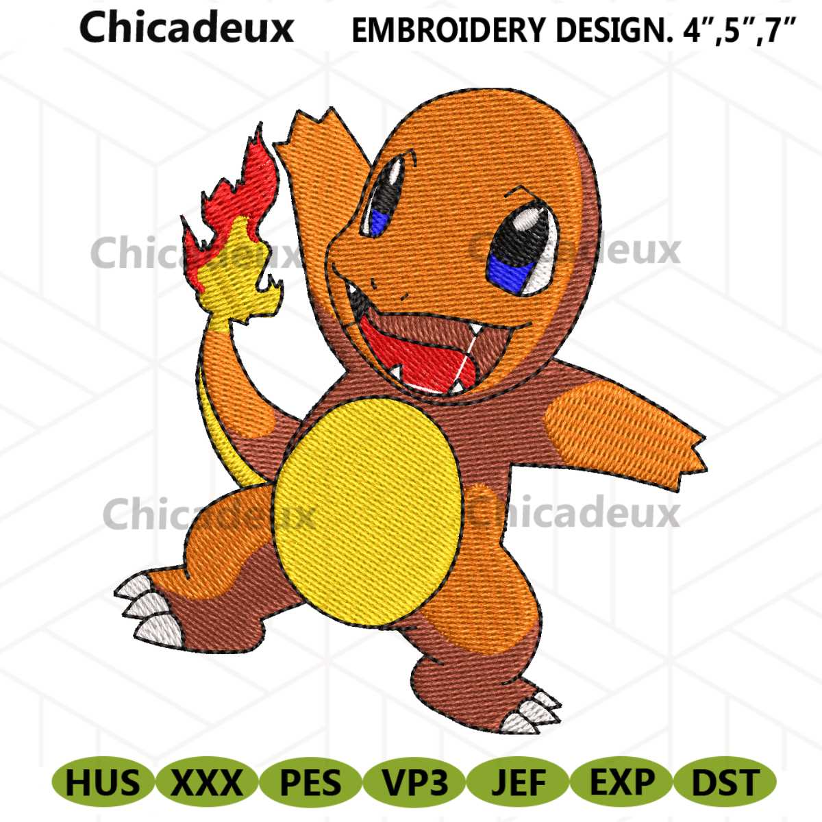 Charmander Pokemon Anime Embroidery Design Hitokage Embroide | Inspire ...