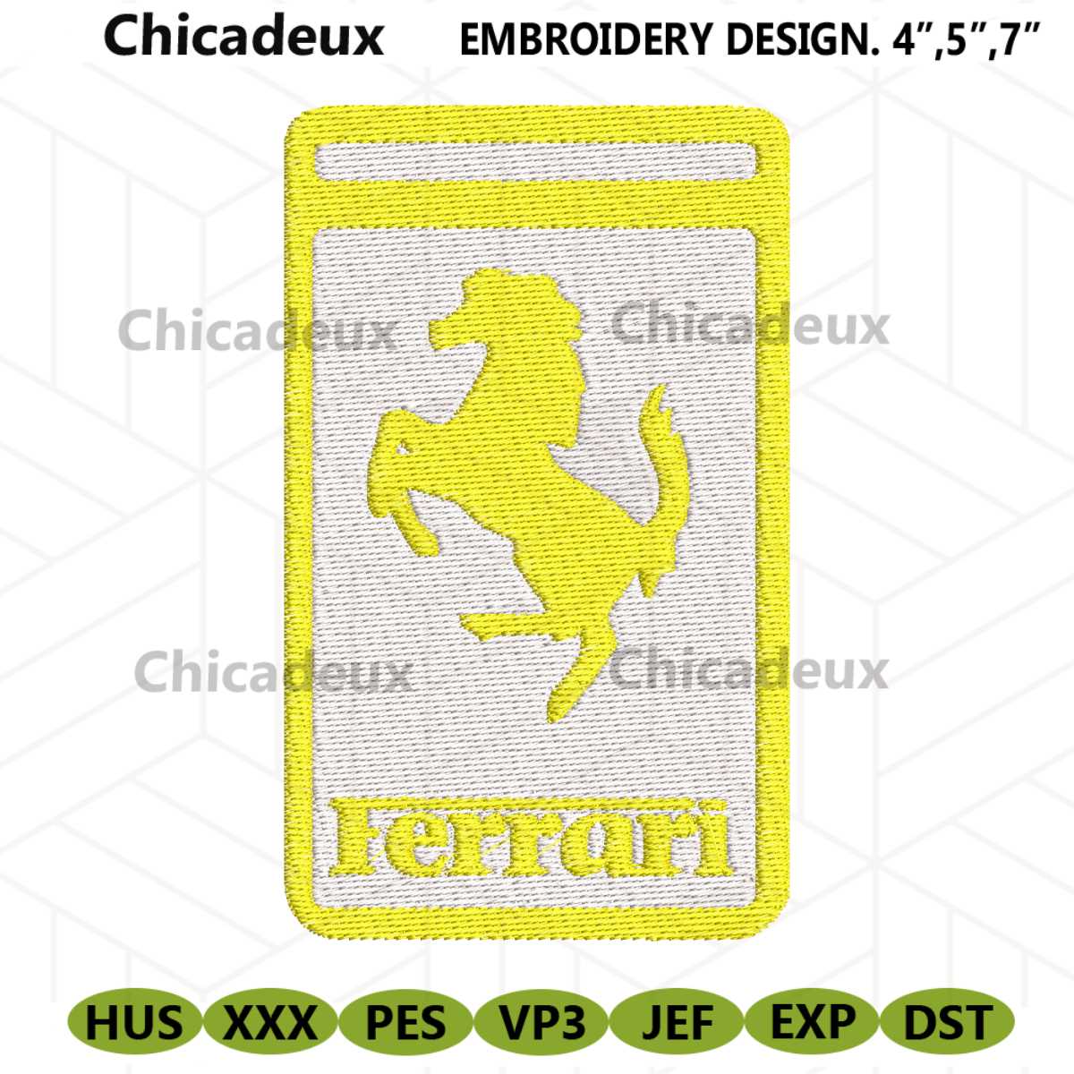 Golden Ferrari Embroidery Logo Design Brand Car Brand Embori | Inspire ...