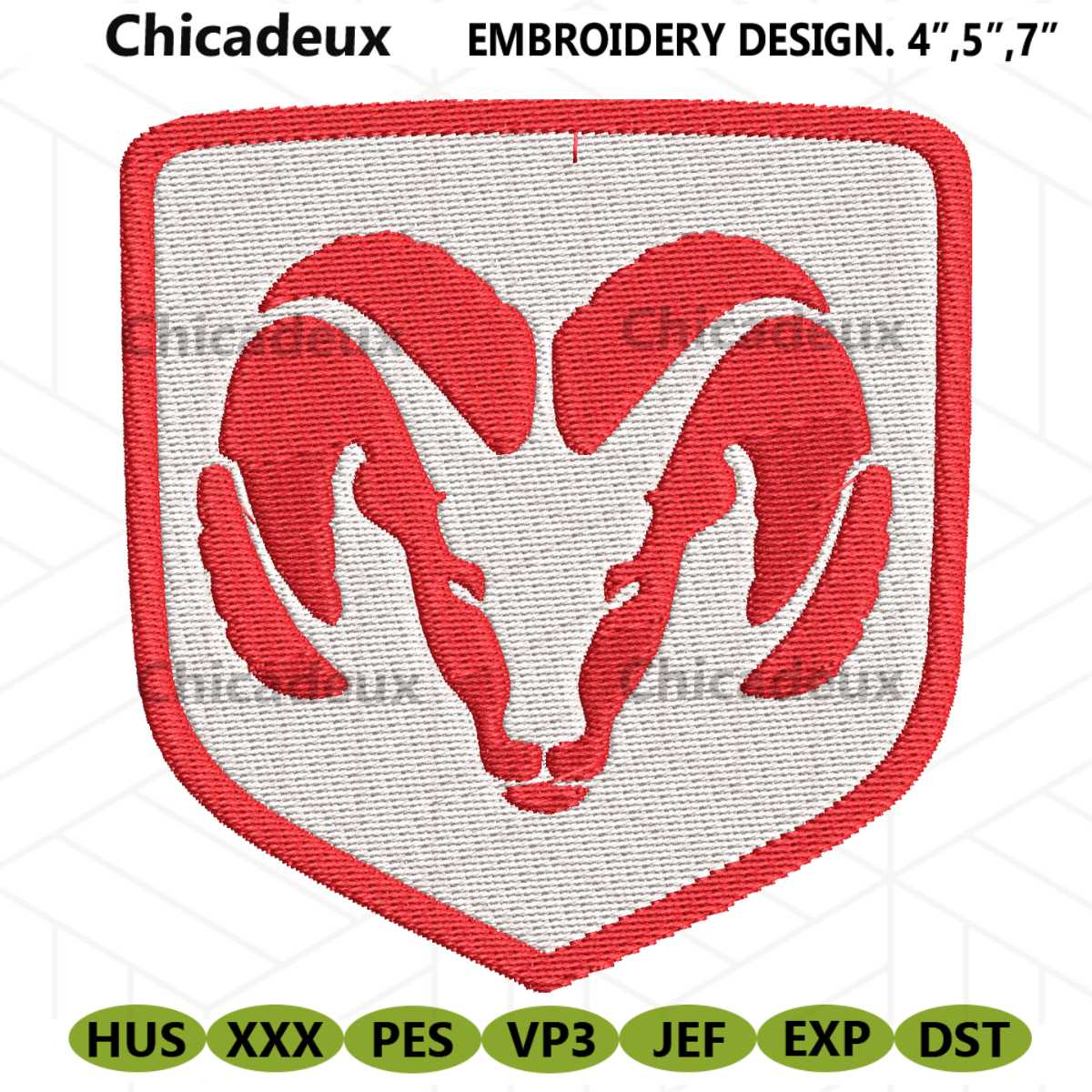 Dodge Red Logo Machine Embroidery Car Brand Download File | Inspire Uplift