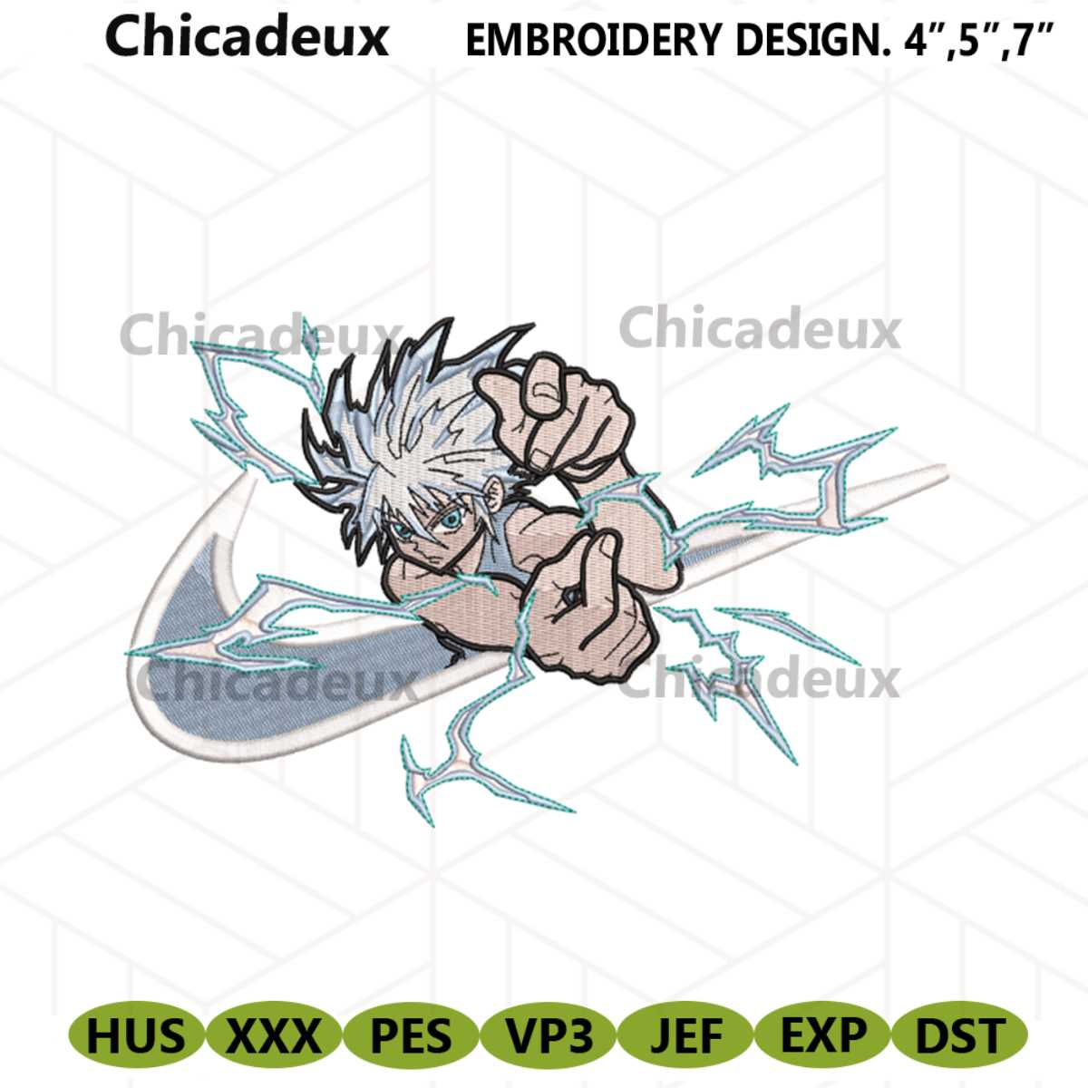 Nike x Killua Skill Logo Embroidery Design Download File | Inspire Uplift