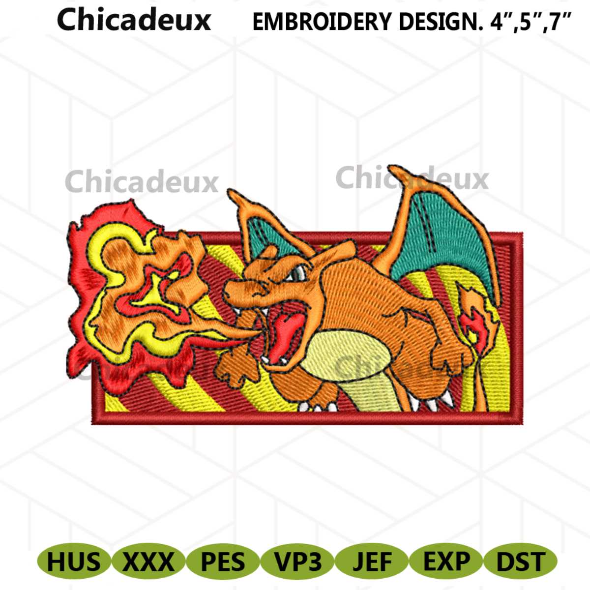 Charizard Dragon Ball Embroidery Design Download File Anime | Inspire ...