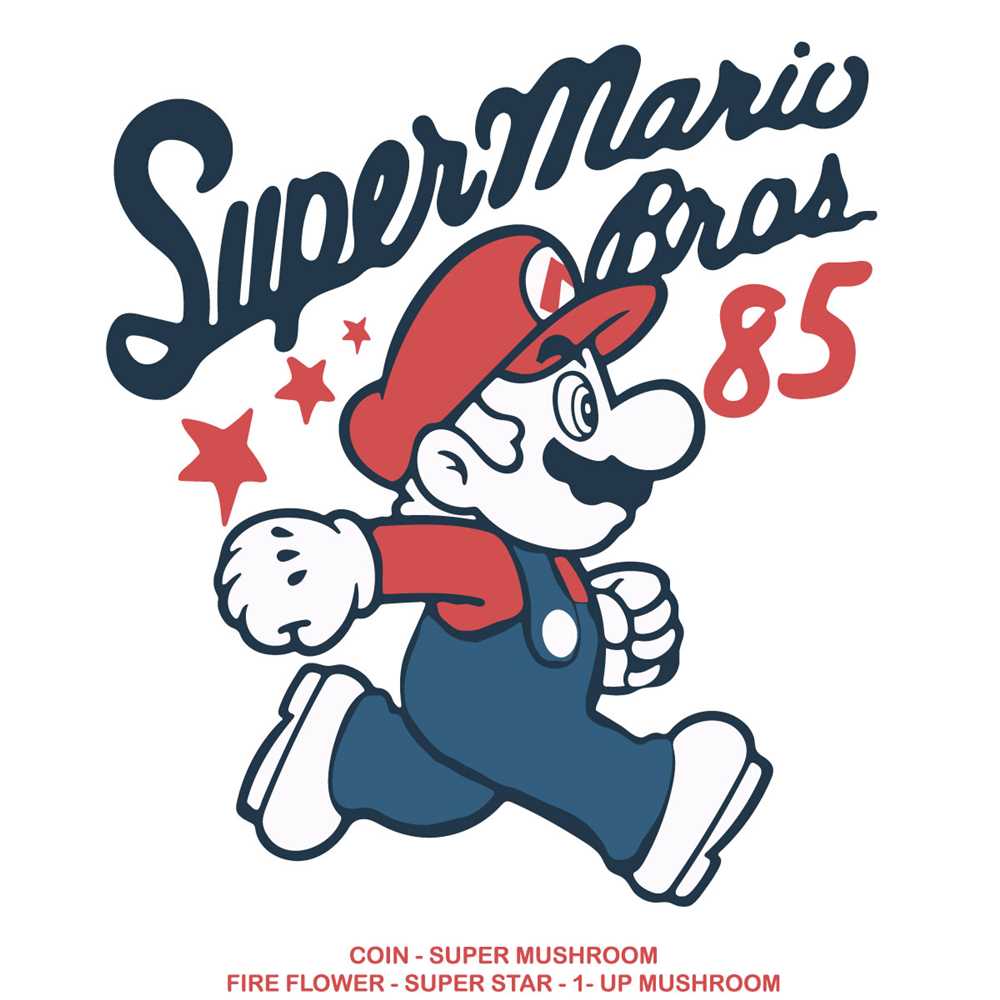 Nintendo Super Mario Brothers 85 Vintage Stars Svg | Inspire Uplift