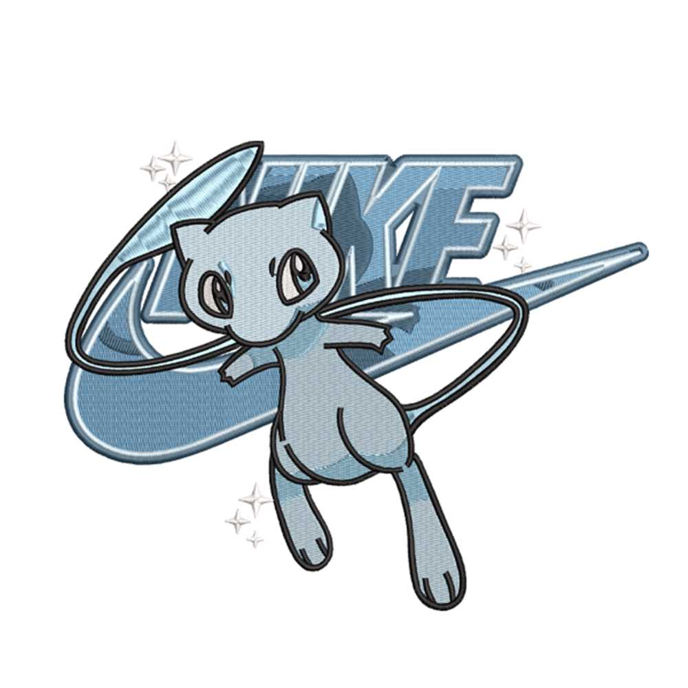 Mew Pokemon Anime Nike Logo Embroidery Design Download | Inspire Uplift