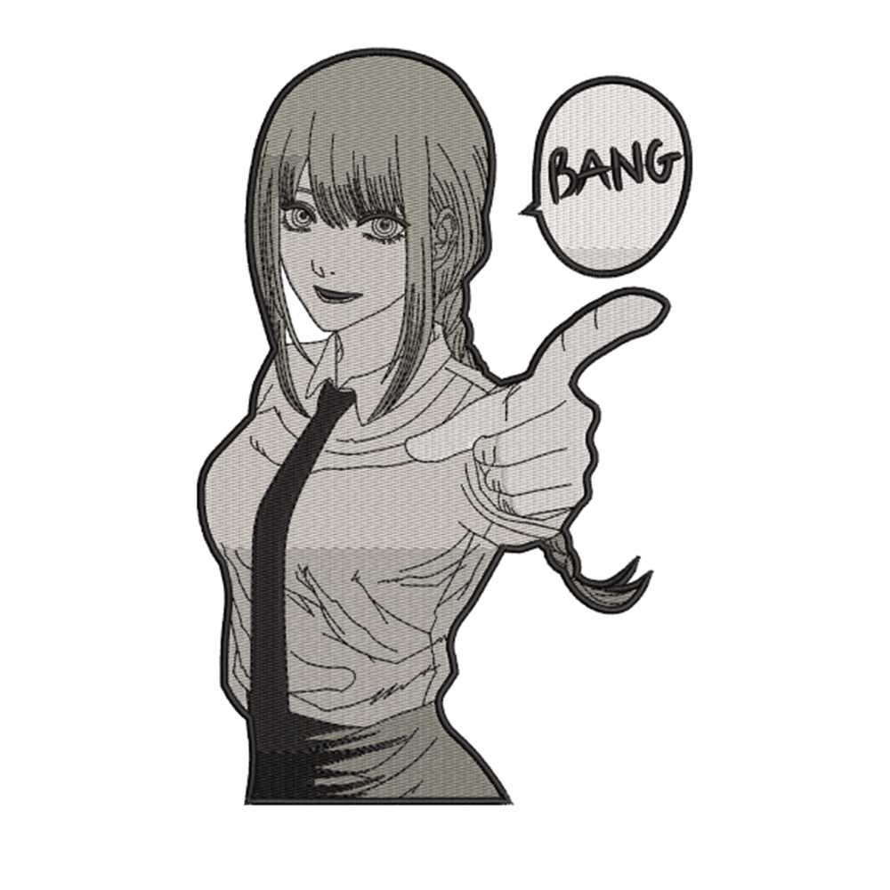 Makima Bang Embroidery Design Anime Chainsaw Man Digital Dow | Inspire ...