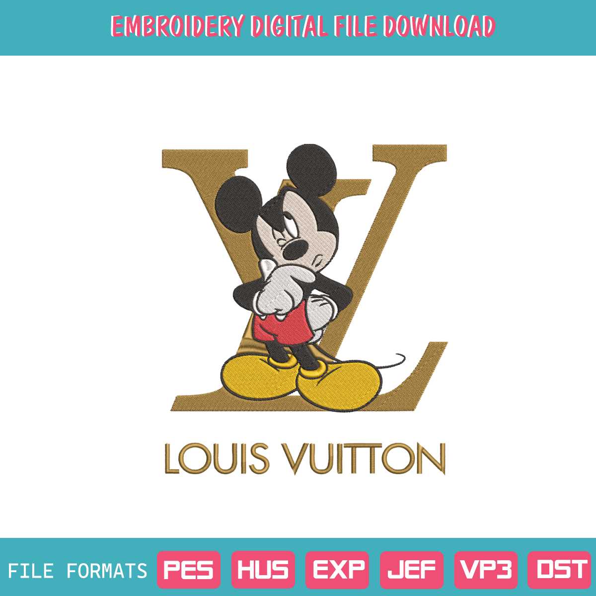 Louis Vuitton Mickey Mouse Embroidery Design Download | Inspire Uplift