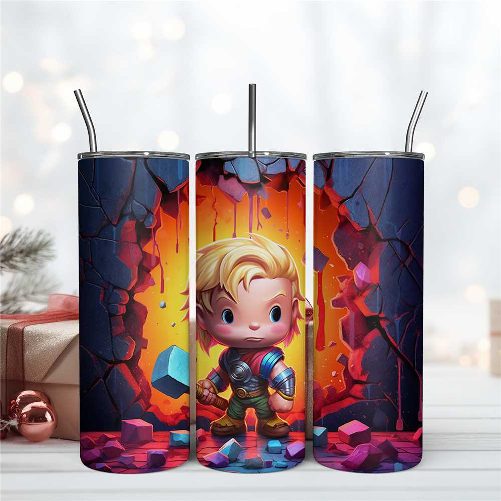 3D Inflated Thor Dripping Cave Tumbler Wrap Design, 20oz Tum | Inspire ...