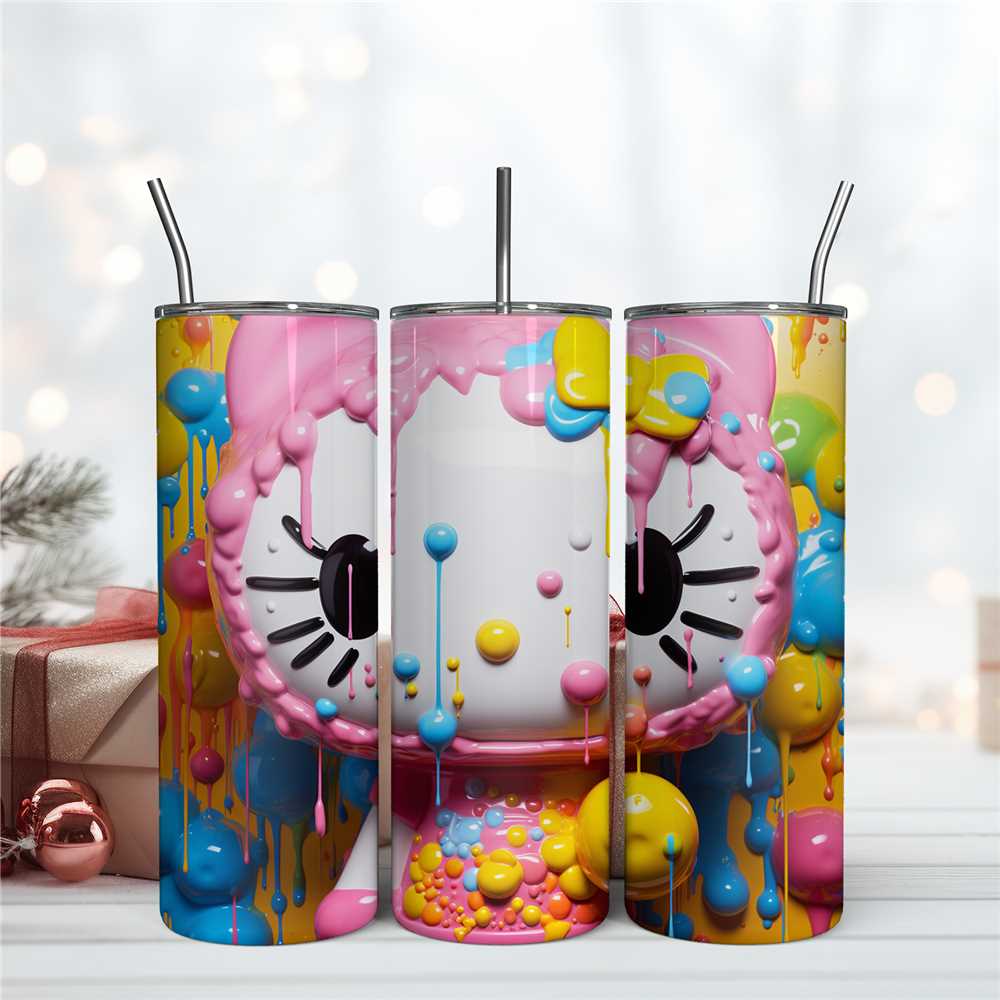 Dripping Hello Kitty Tumbler Design, Skinny 20oz Tumbler Des | Inspire ...