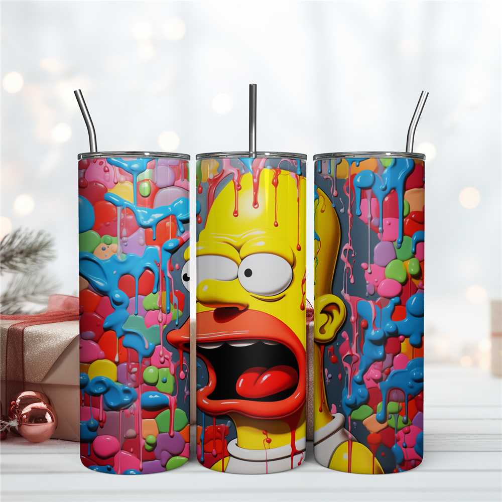 3D Dripping The Simpsons Tumbler 20oz, Skinny 20oz Tumbler D - Inspire ...