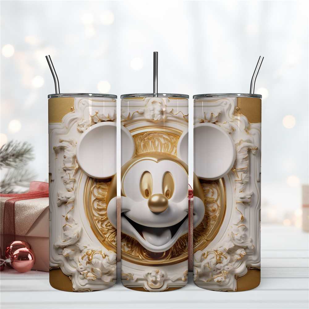 Mickey Gold 3D Tumbler Design 20oz Mickey Mouse Wrap Tumbler | Inspire ...