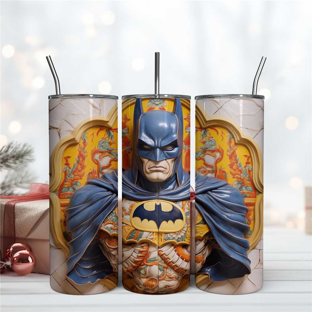 Batman 3D Inflated Tumbler Design, Batman Wrap, Skinny 20oz - Inspire ...
