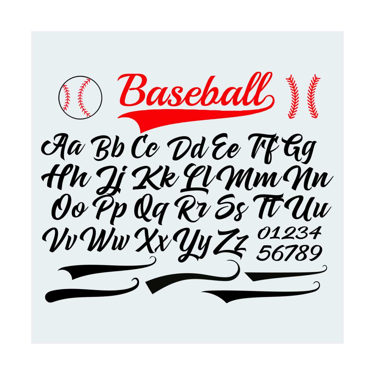 Alphabet Baseball Handwritten Font Svg, Sport Svg, Alphabet | Inspire ...