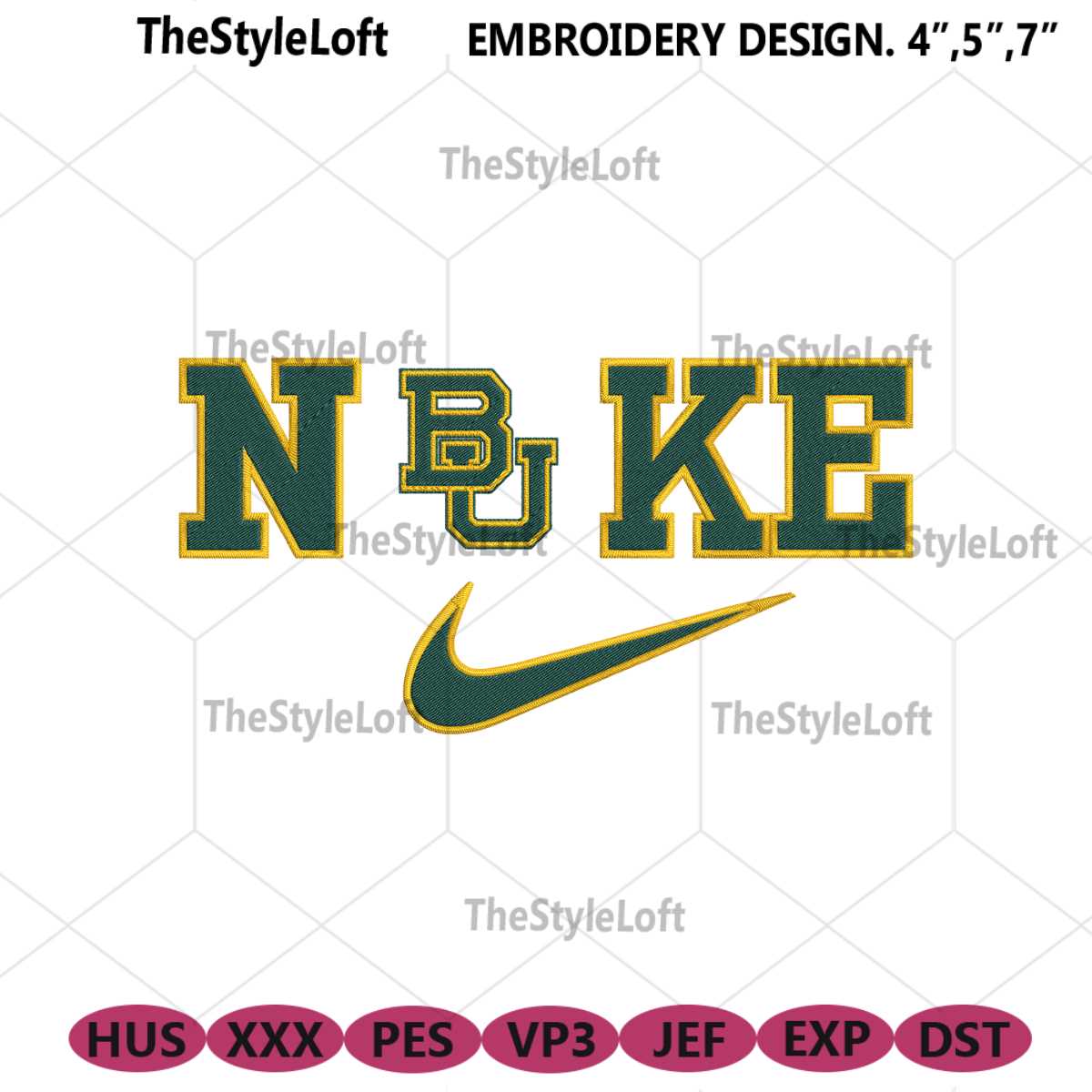 Nike Baylor Bears Logo NCAA Embroidery Design File - Inspire Uplift