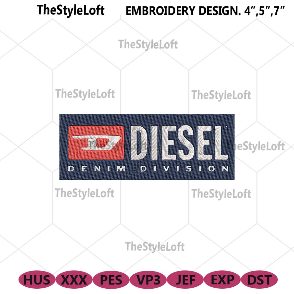 Diesel Denim Division Logo Embroidery Design Download File - Inspire Uplift