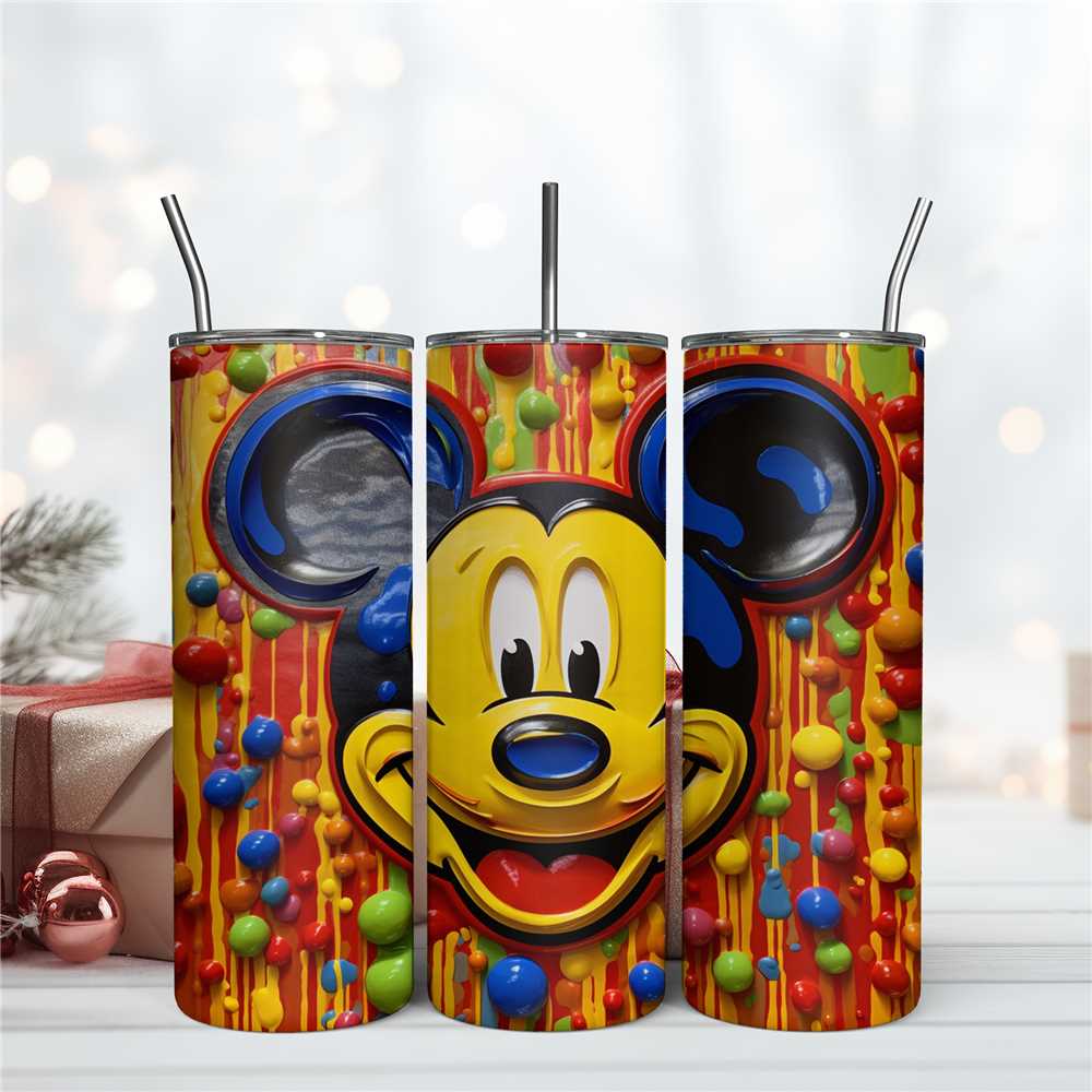 Bubble Painting Drip Mickey Mouse 3D Tumbler 20oz Wrap Digit | Inspire ...
