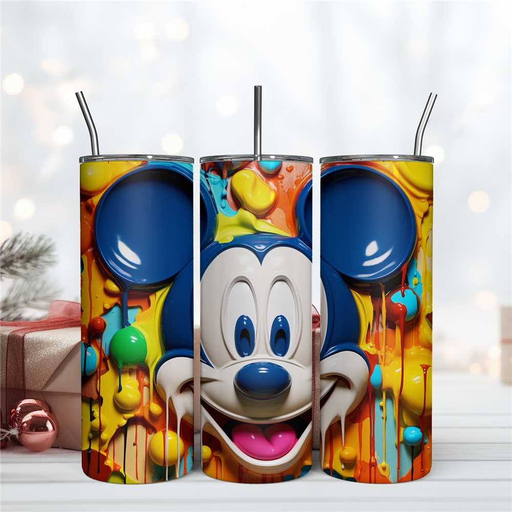 Mickey Mouse Dripping Color Design, Skinny 20oz Tumbler Desi | Inspire ...