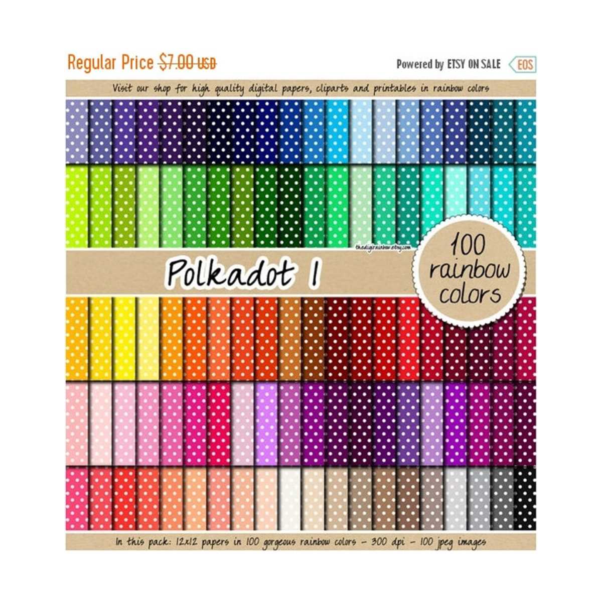 100 Tiny Polka Dot Digital Paper Seamless Digital Rainbow Po | Inspire ...