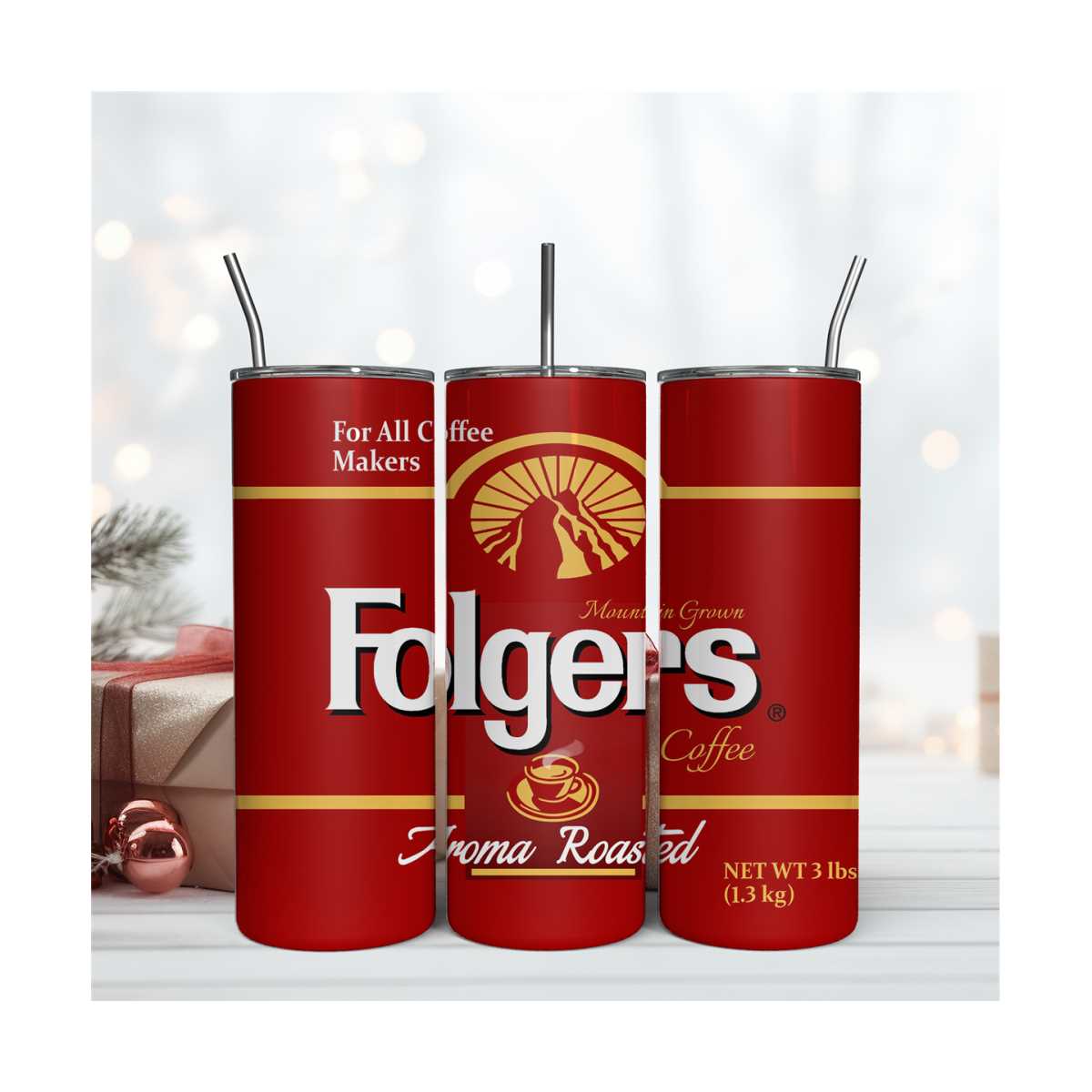 Folgers 20Oz Tumbler Wrap Sublimation Design, Brand Tumbler | Inspire ...