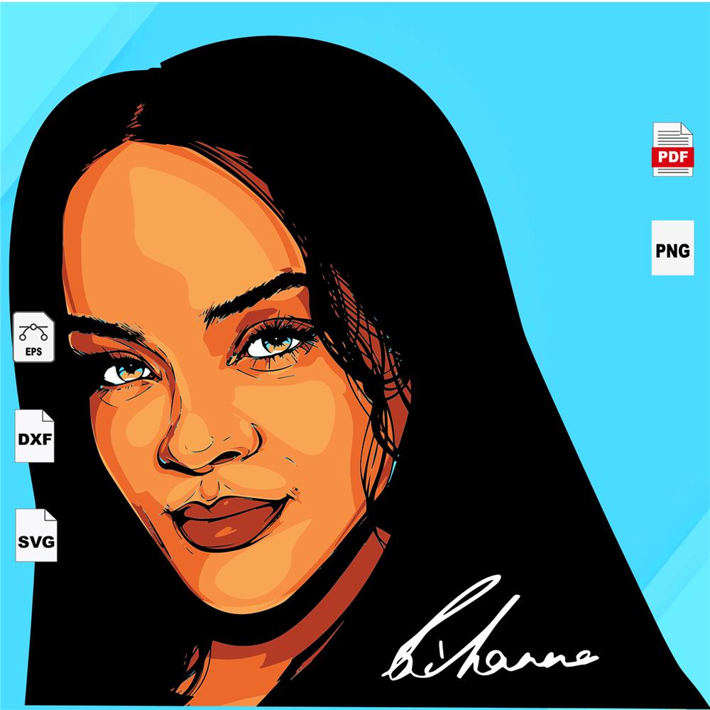 Rihanna 2 svg, Black Girl Svg, Rihanna vector, Rihanna portr | Inspire ...