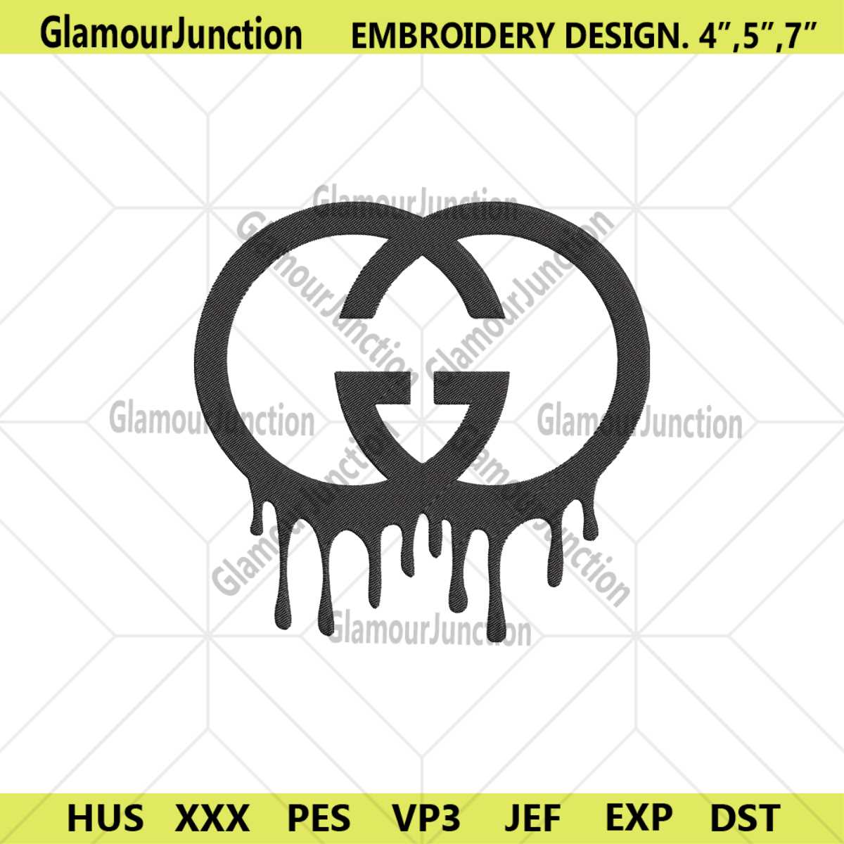 Gucci Black Logo Dripping Embroidery Design Download - Inspire Uplift