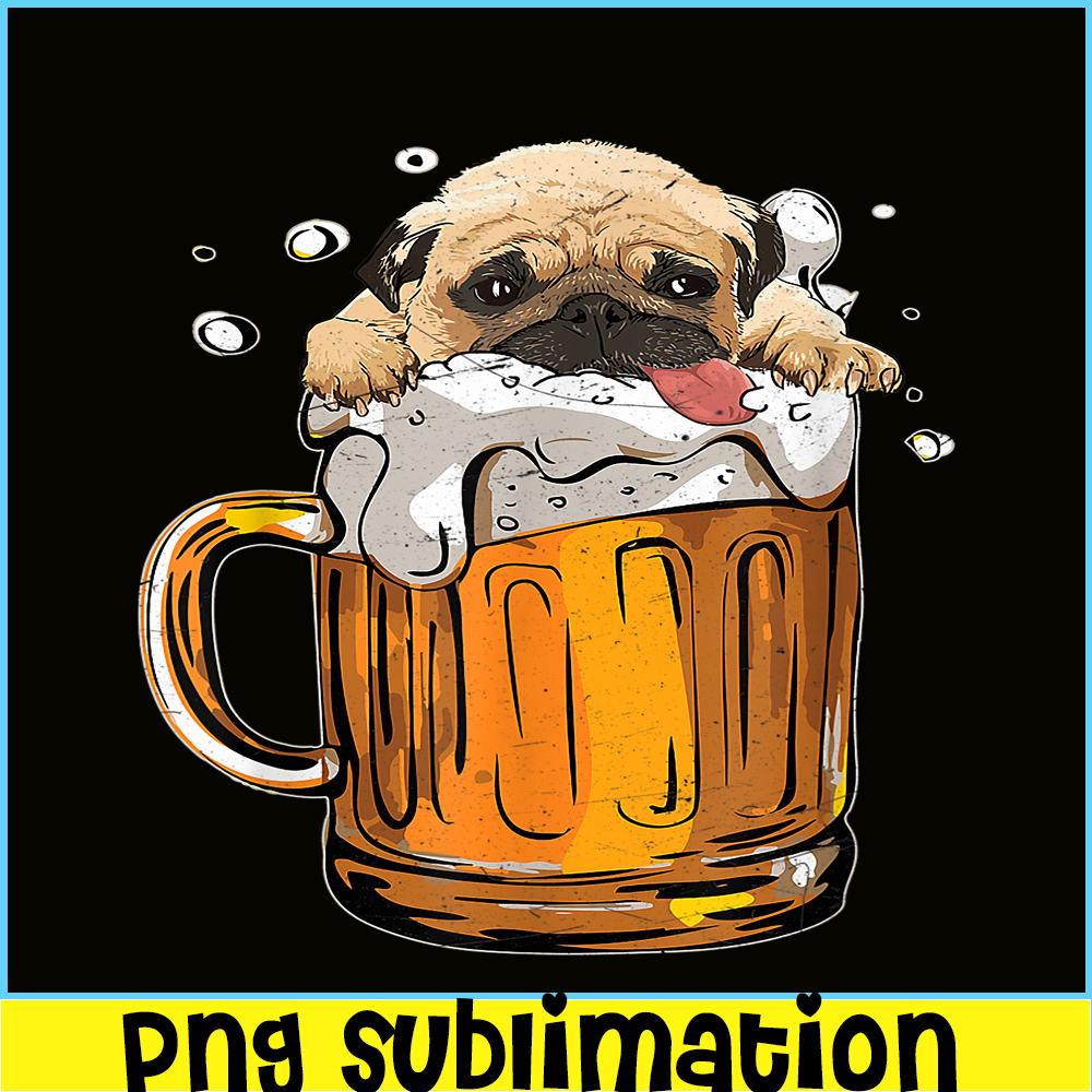 Pug Dog Drinks Beer PNG Cute Drunk Dog PNG Beer Lover PNG - Inspire Uplift