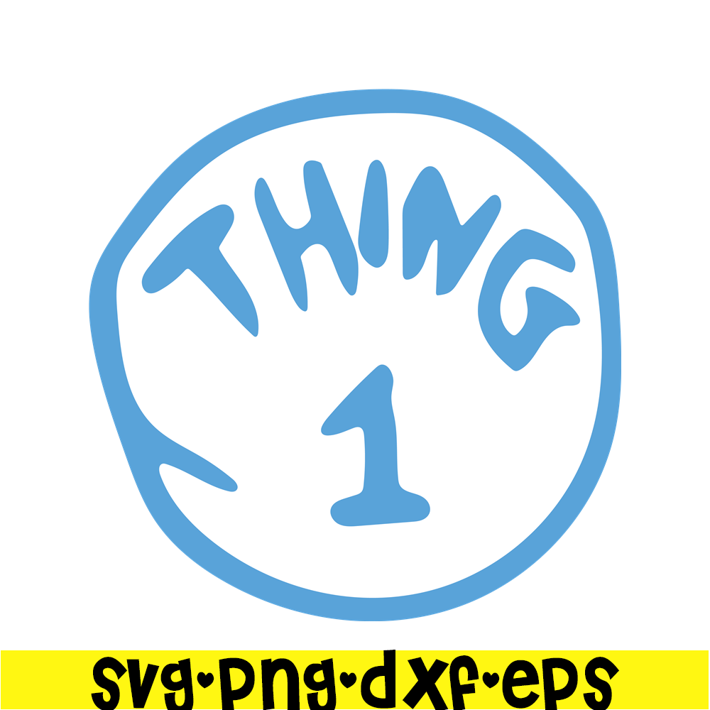 Thing 1 Text SVG, Dr Seuss SVG, Cat in the Hat SVG DS1041223 - Inspire ...