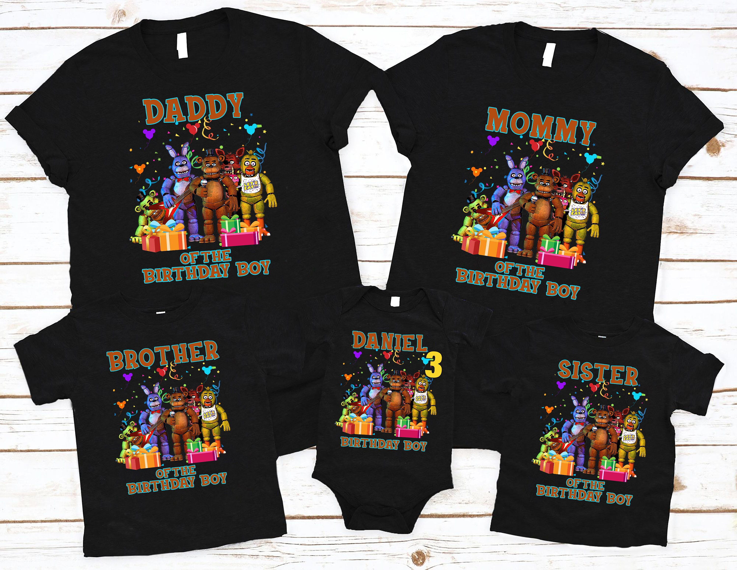 Customized Five Nights at Freddy's Game Matching Family Birt | Inspire ...