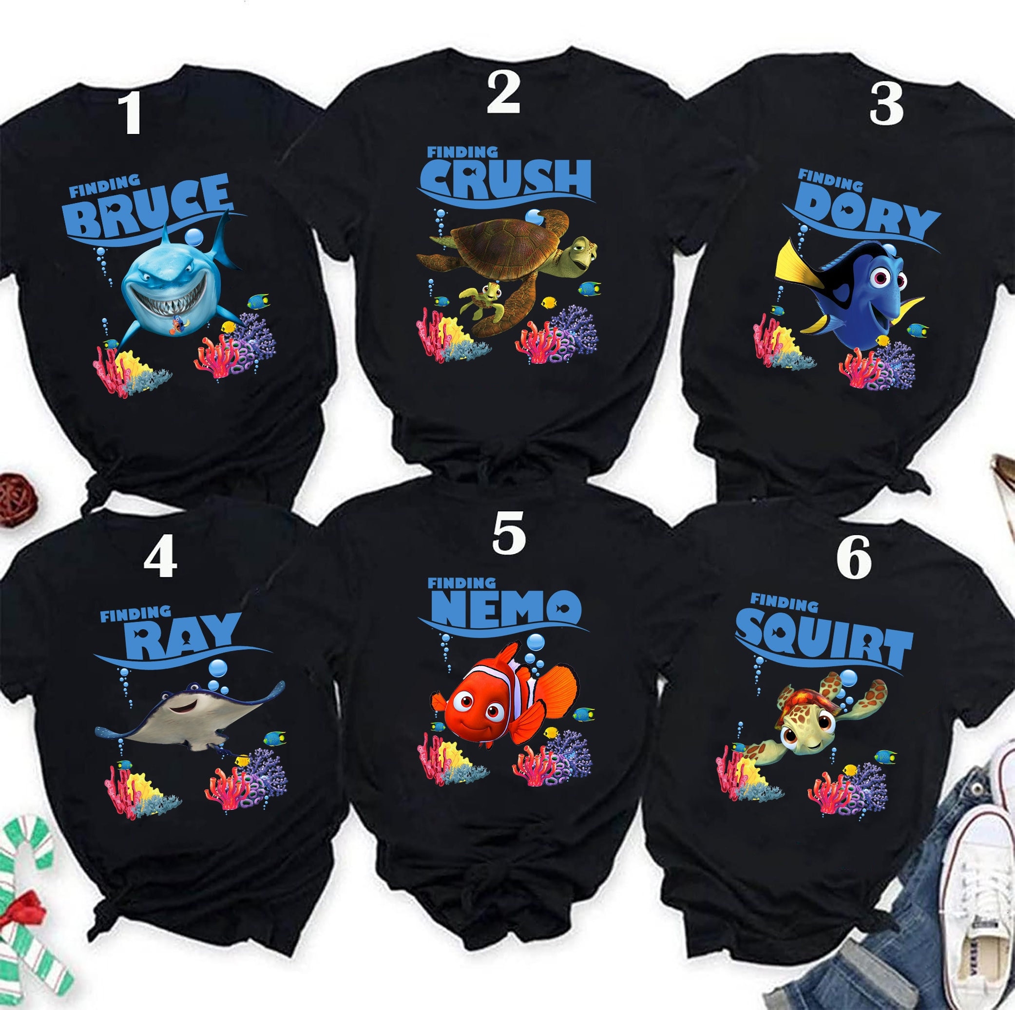 Finding Nemo Characters Group Shirts, Finding Nemo Matching | Inspire ...