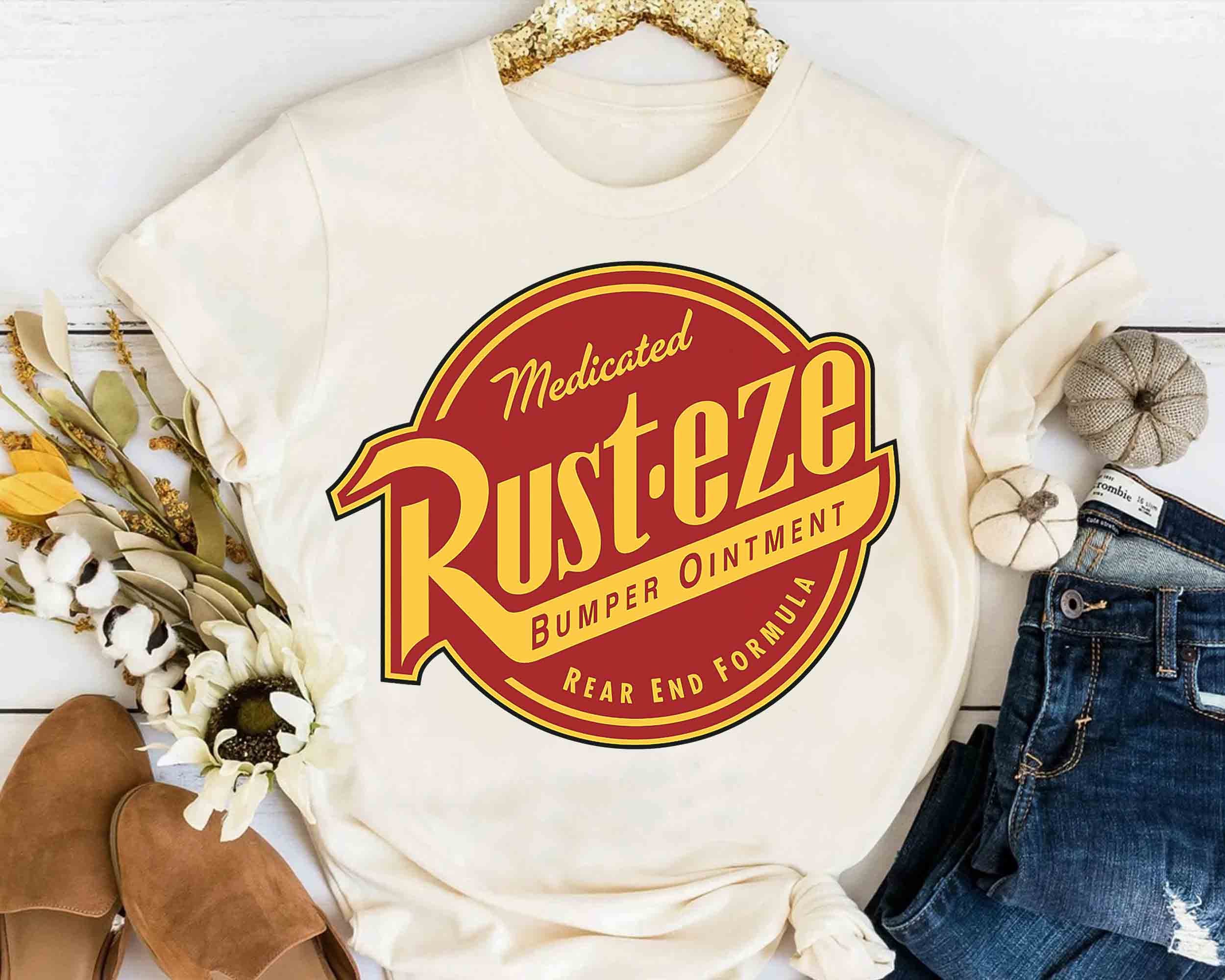 Disney Pixar Cars 2 Rust-Eze Ointment Logo Graphic Shirt, Ma | Inspire ...