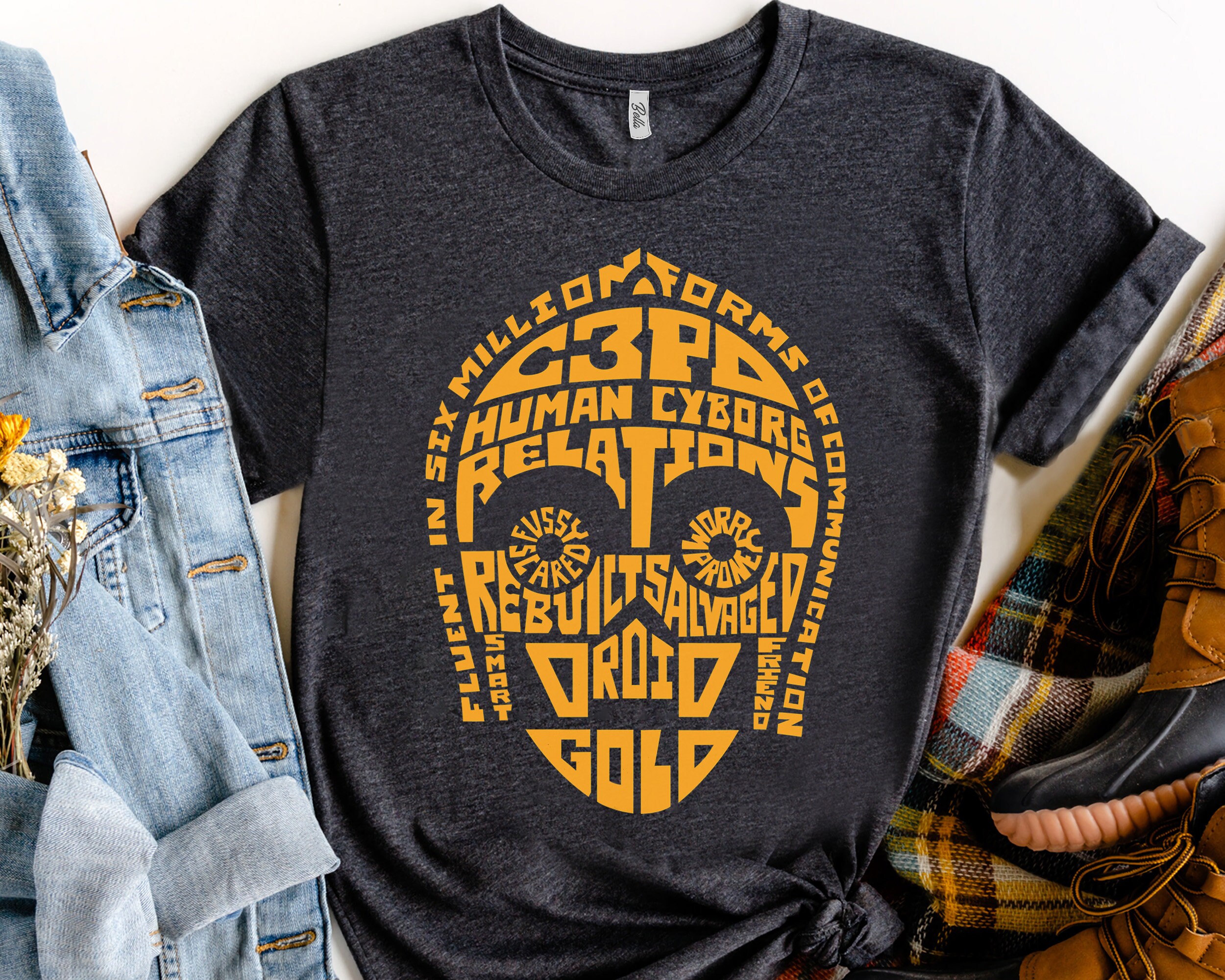 Funny Star Wars Droid C3PO Human Cyborg Word Relations Shirt | Inspire ...