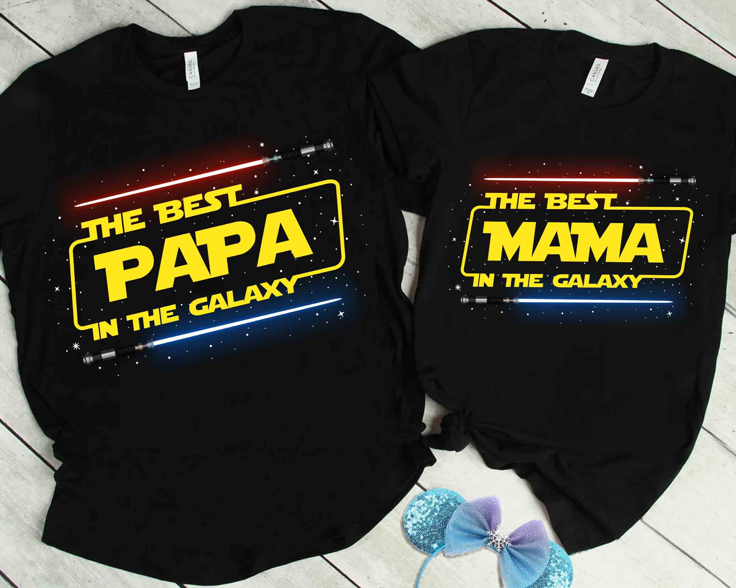 Star Wars Couples Lightsaber Best Papa Mama In The Galaxy Sh | Inspire ...