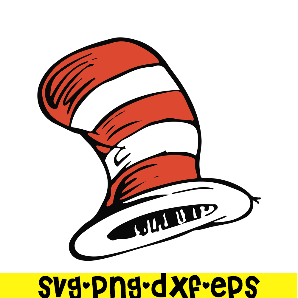 Red and white striped hat SVG, Dr Seuss SVG, Cat in the Hat - Inspire ...