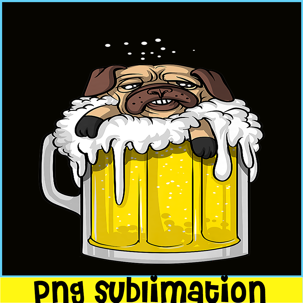 Pug Dog Beer Drinking Party PNG Beer And Pug Dog PNG Drunk D - Inspire ...