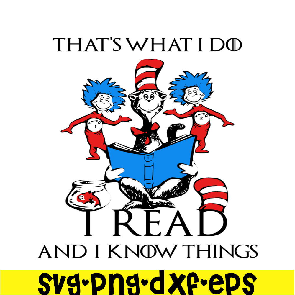 Cat in the hat reading rab SVG, Dr Seuss SVG, Cat In The Hat | Inspire ...