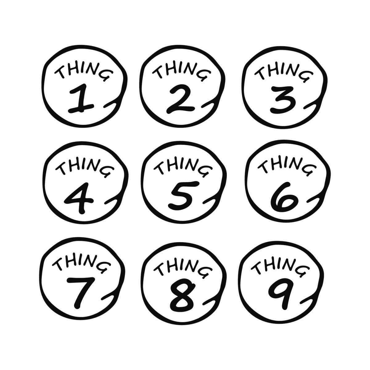 Thing 1 To Thing 9 Bundle Svg, Trending Svg, Dr Seuss Svg, T | Inspire ...
