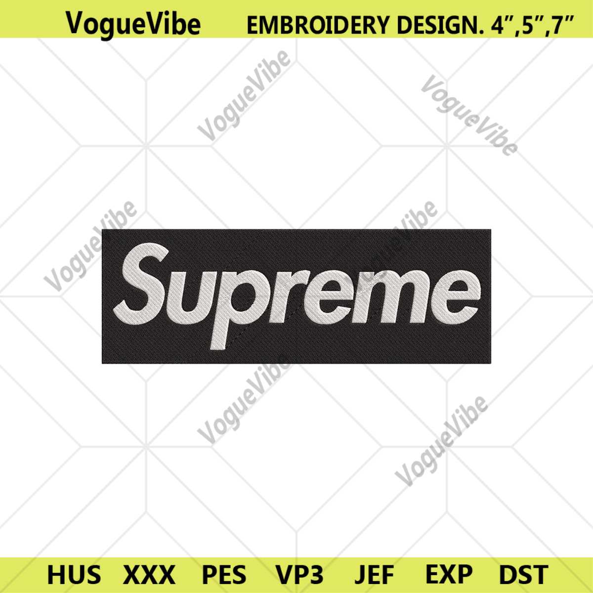 Supreme Box Black Logo Embroidery Design Download | Inspire Uplift