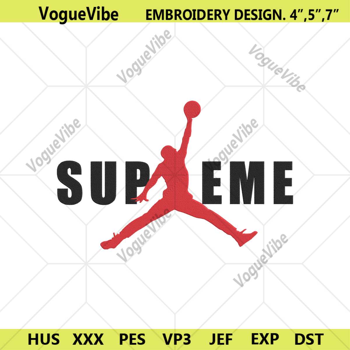 Supreme X Jordan Logo Embroidery Design Download | Inspire Uplift
