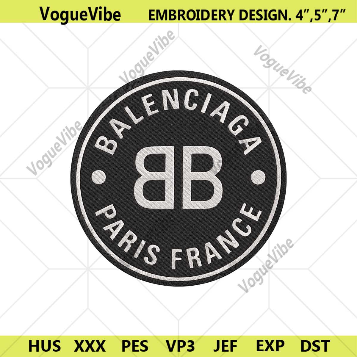 Balenciaga Paris France Font Black Circle Logo Embroidery Do | Inspire ...