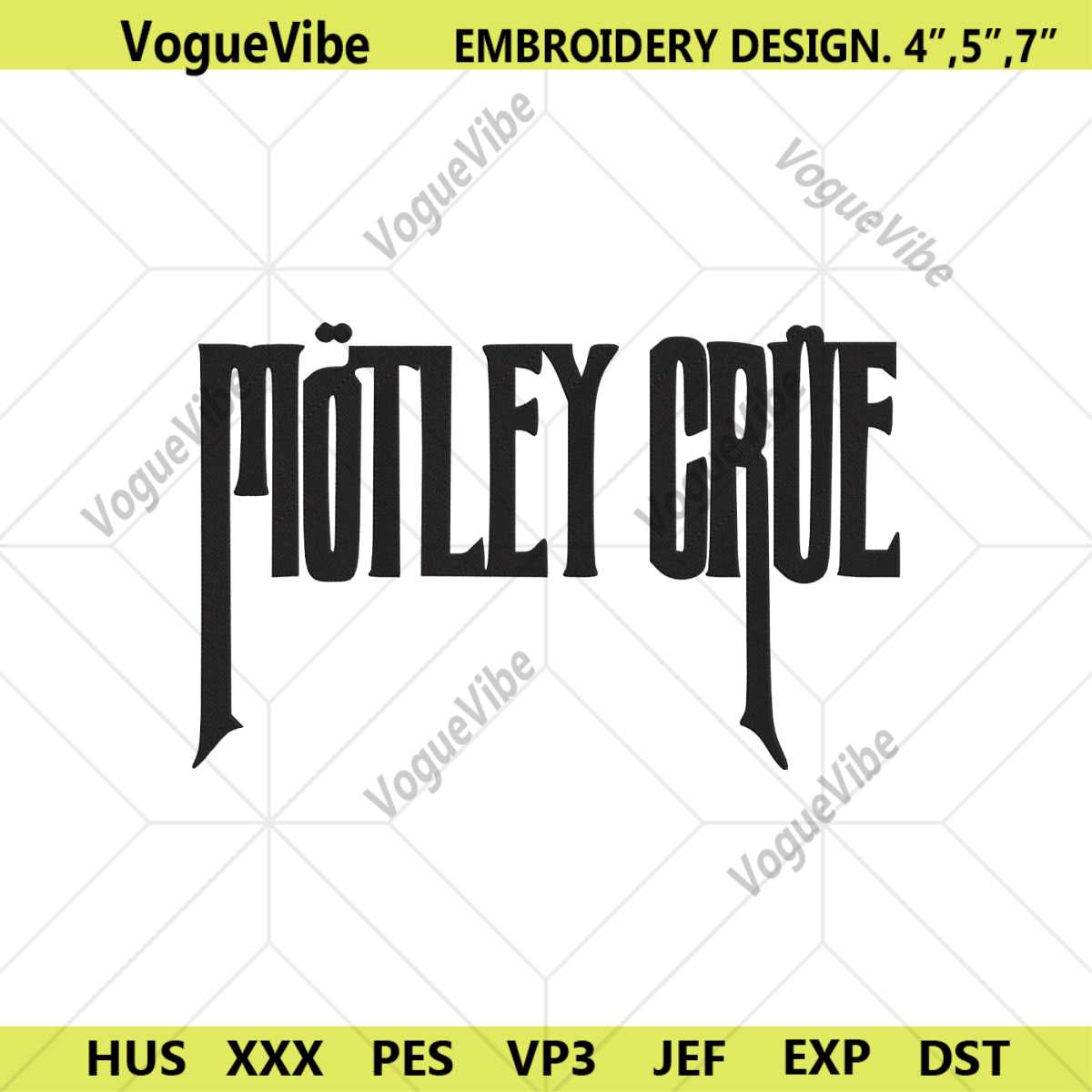 Motley Crue Logo Rock Band Embroidery Design Download File | Inspire Uplift