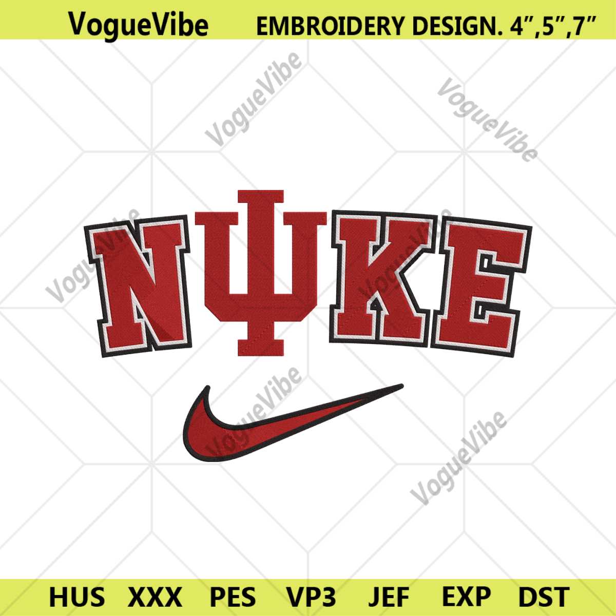 Indiana Hoosiers Nike Logo Embroidery Design Download File | Inspire Uplift
