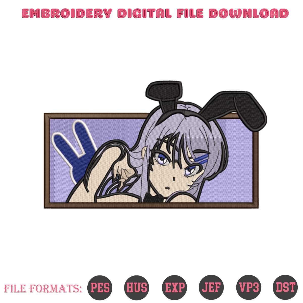 Mai Sakurajima Waifu Embroidery Design Instant Download Anim | Inspire ...